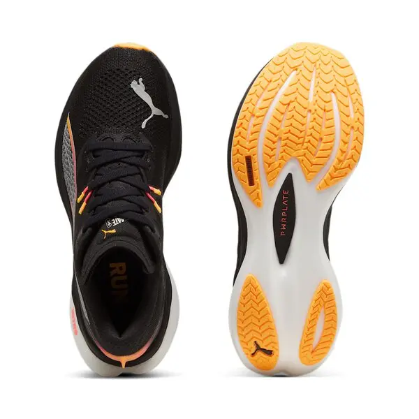 PUMA Deviate Nitro 3 Athletic Sneakers - Black/sunset Glow/sun Stream