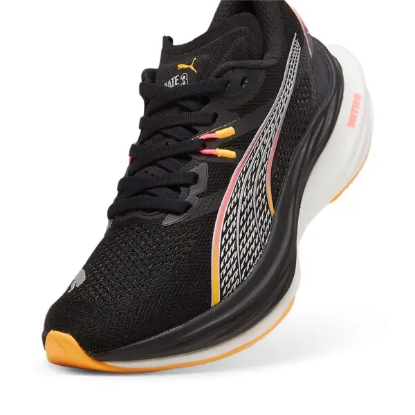 PUMA Deviate Nitro 3 Athletic Sneakers - Black/sunset Glow/sun Stream