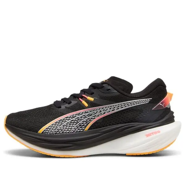 PUMA Deviate Nitro 3 Athletic Sneakers - Black/sunset Glow/sun Stream