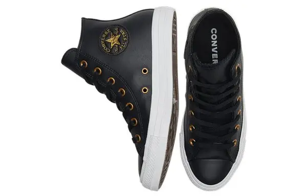 CONVERSE Chuck Taylor All Star High Top Sneakers With Gold Accents - Black