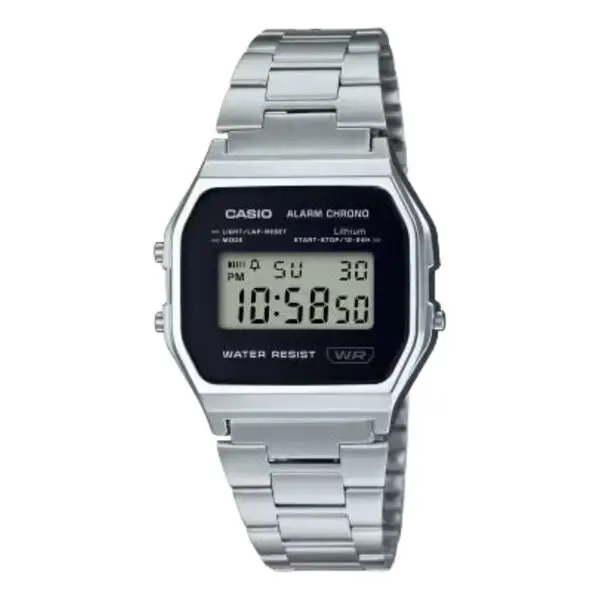 Casio Stainless Steel Water Resistant Digital Watch - Silver/black