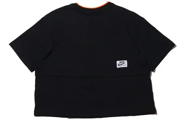 Nike Logo Splicing Short Sleeve - Black