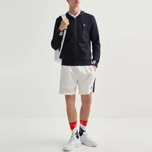 FILA Embroidered Logo Knit Hooded Jacket