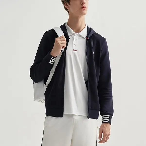 FILA Embroidered Logo Knit Hooded Jacket