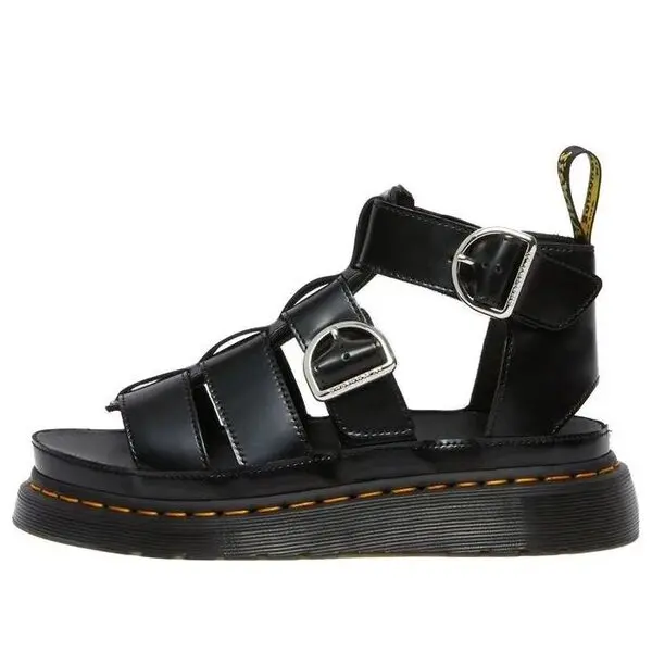 Dr. Martens Mackaye Leather Buckled Gladiator Sandals - Black