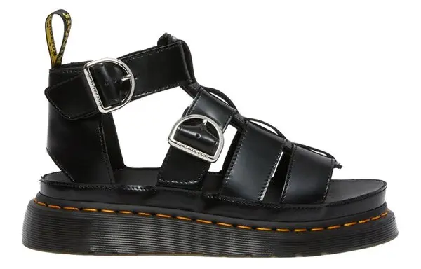 Dr. Martens Mackaye Leather Buckled Gladiator Sandals - Black