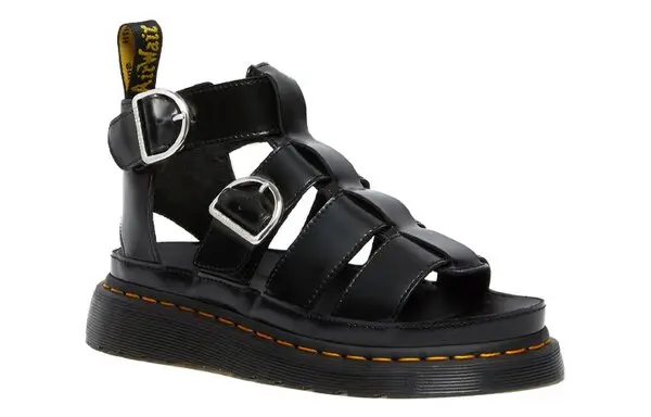 Dr. Martens Mackaye Leather Buckled Gladiator Sandals - Black