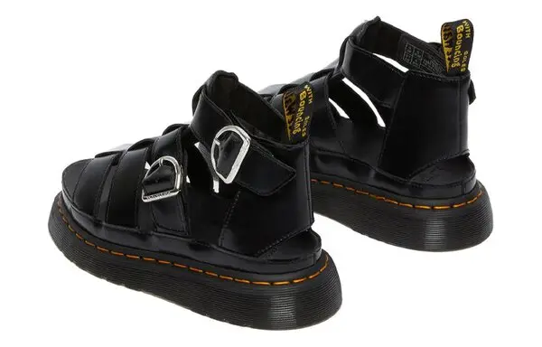 Dr. Martens Mackaye Leather Buckled Gladiator Sandals - Black