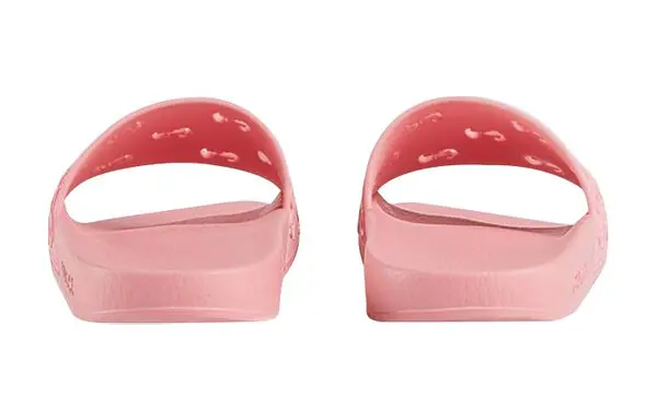 Gucci Gg Slide Rubber Sandals - Pink