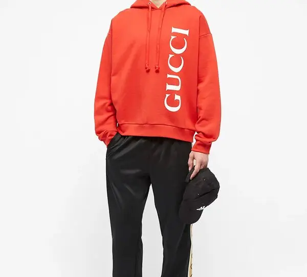 Gucci Large Logo Pullover Hoodie - Red