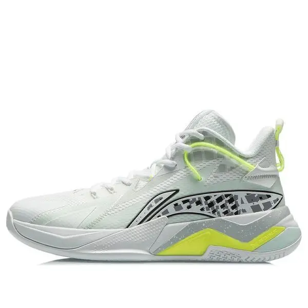 LI-NING War Falcon Mid Professional Basketball Shoes - White/green