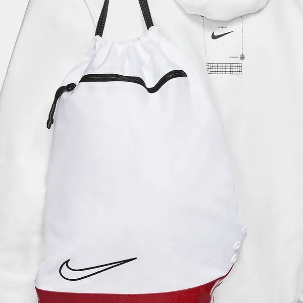 Nike Elite Drawstring Gym Sack - White/red/black