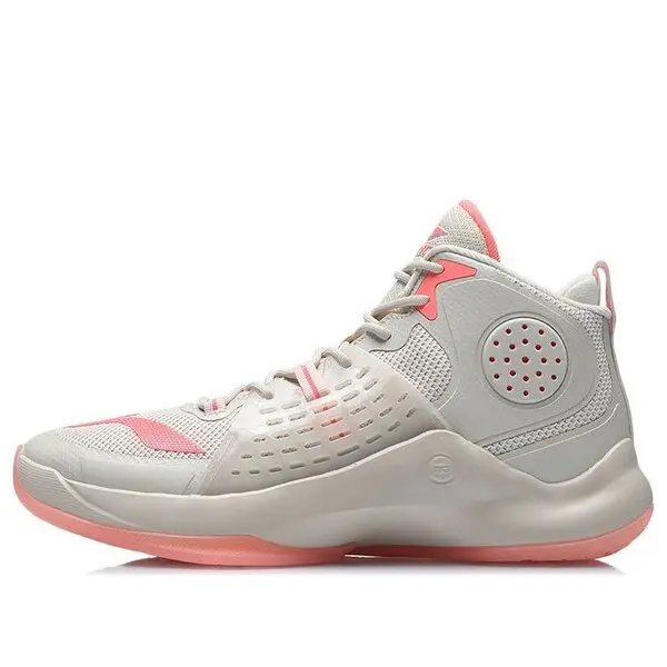 LI-NING High-top Lace-up Athletic Sneakers - Grey/red