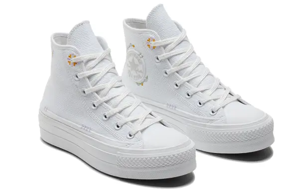 CONVERSE Chuck Taylor All Star Lift Platform High Top "autumn Embroidery - White
