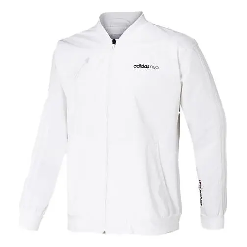 Adidas Neo Baseball Jacket With Embellished Back Detail - White