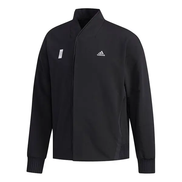 Adidas Wj Jkt Warm Logo Print Sport Shuttle Jacket - Black