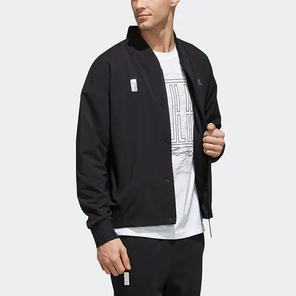 Adidas Warm Logo Print Sport Shuttle Jacket