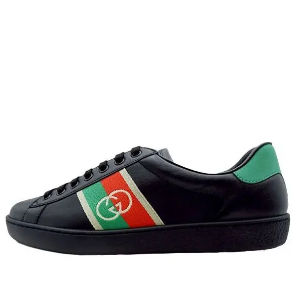 Gucci Ace Elastic Web Interlocking G Sneakers - Black/red/green