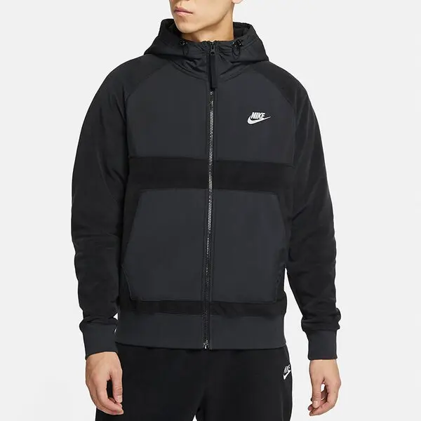 Nike Splicing Pullover Fleece Lined Hoodie