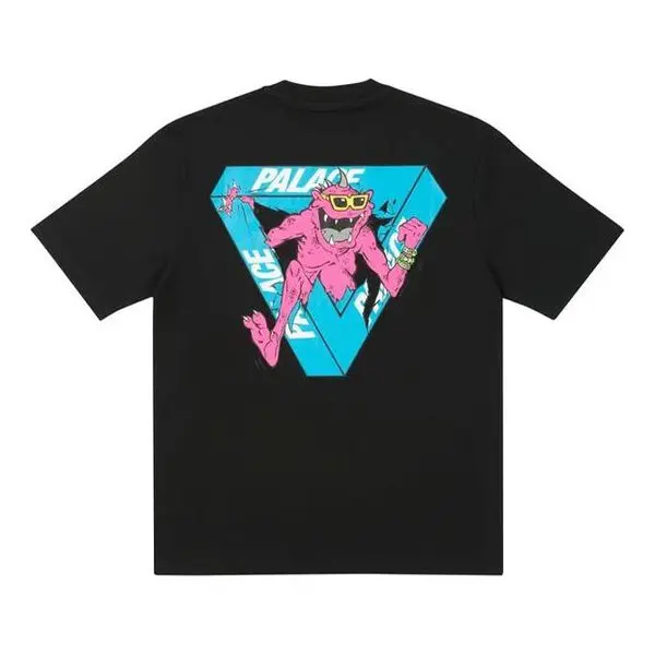 PALACE X M-zone Crossover Small Tri-ferg Pattern Cartoon Short Sleeve - Black