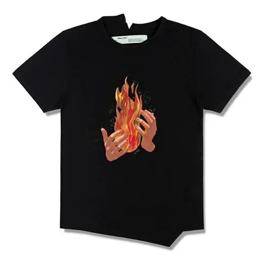 Off-White Virgil Abloh Diag Fire Short Sleeve - Black