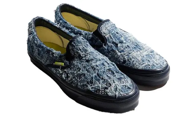 VANS Fdmtl X Og Classic Slip-on Lx "distressed Indigo - Blue