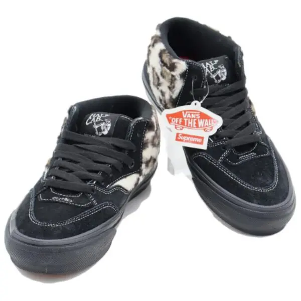 VANS Half Cab X Supreme Leopard Print Sneakers - Black