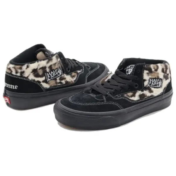 VANS Half Cab X Supreme Leopard Print Sneakers - Black