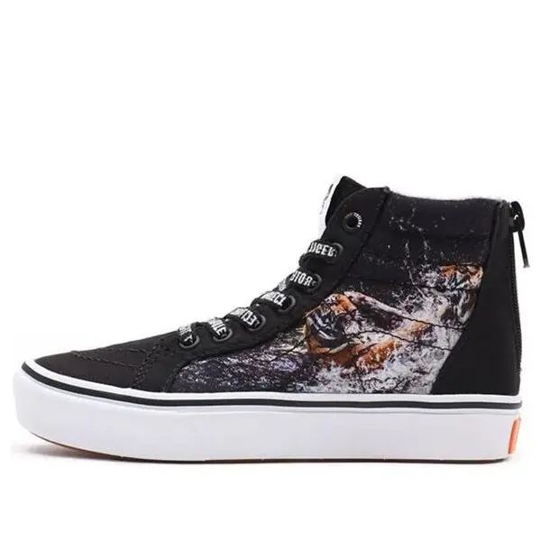 VANS High Top Printed Lace-up Sneakers - Black