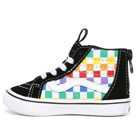 VANS Checkerboard Sk8-hi Zip High-top Sneakers - Black/multi-color