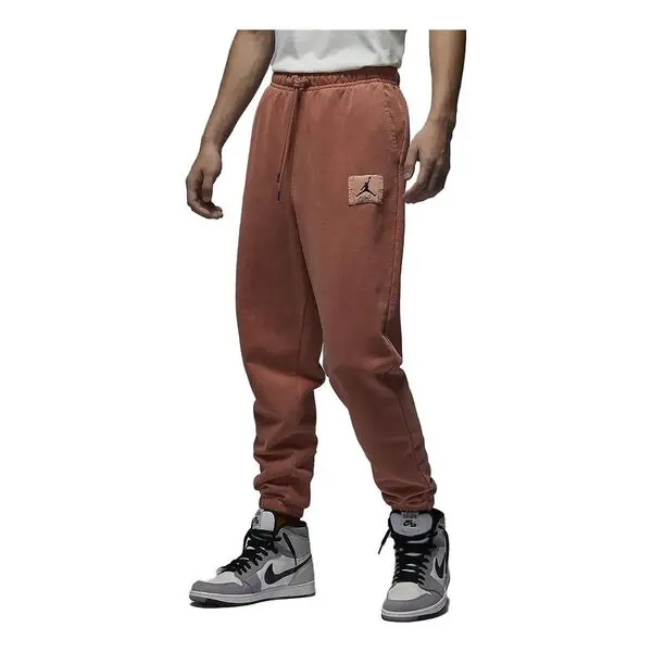 JORDAN Essential Fleece Washed Trousers - Orange