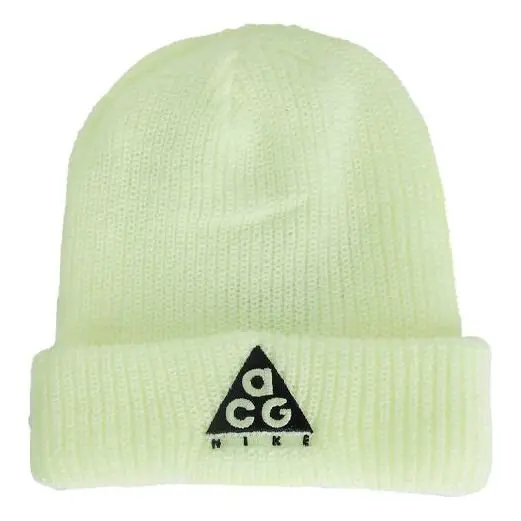 Nike Triangle Logo Woolen Beanie - Barely Volt/black
