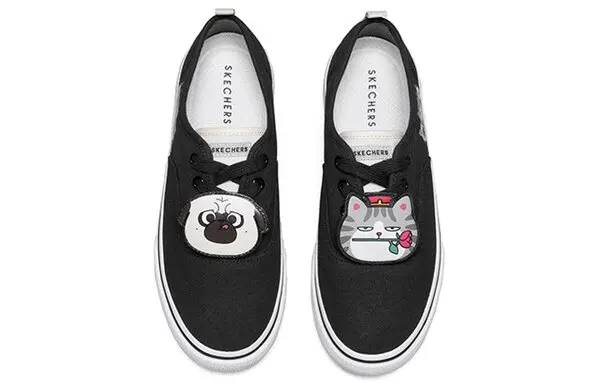 Sketchers V-lites Lace-up Sneakers With Graphic Detailing