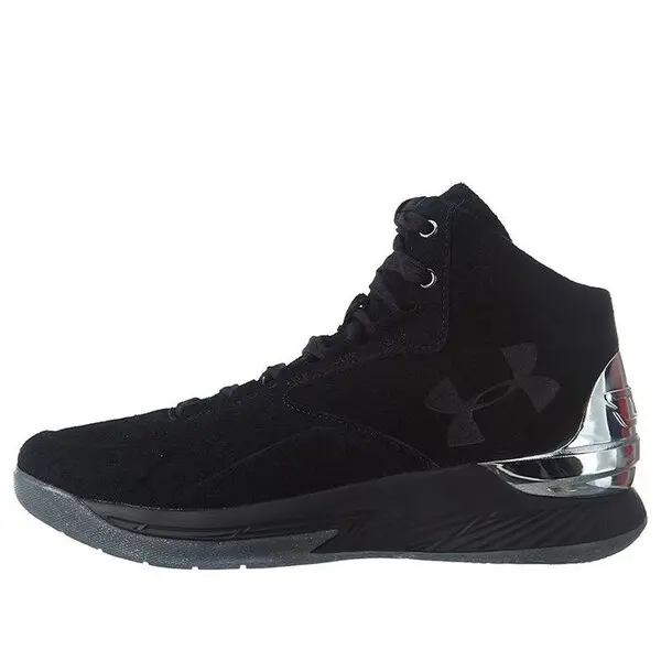 Under Armour Curry 1 Lux Mid Suede Sneakers - Black