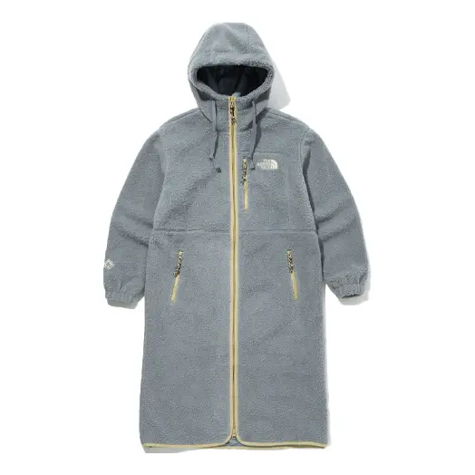 The North Face Fleece Logo Long Coat - Grey