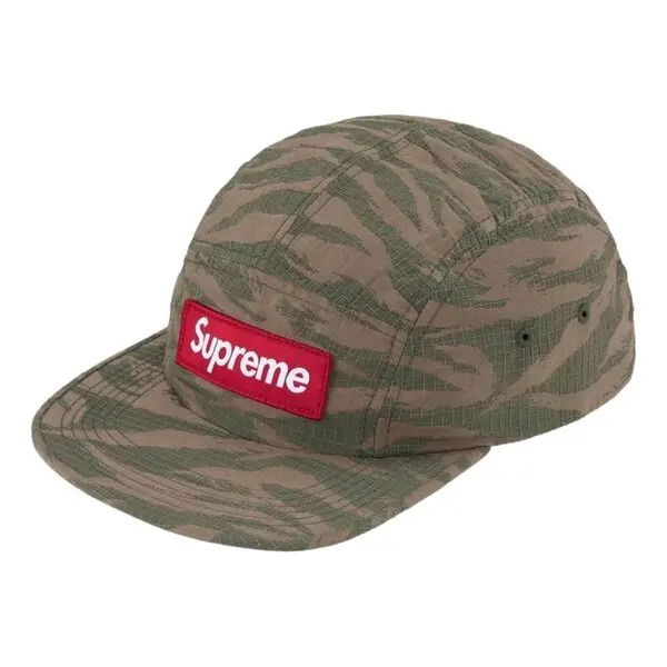Supreme Ss26 Tiger Camo Ripstop Camp Cap - Olive