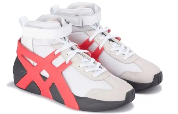Onitsuka Tiger Big Logo Trainer Mid High Top Sneakers - Whiteredblack