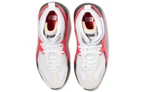 Onitsuka Tiger Big Logo Trainer Mid High Top Sneakers - Whiteredblack