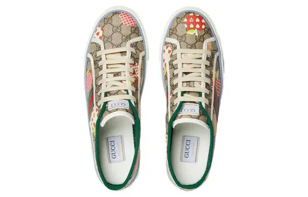 Gucci Les Pommes Tennis 1977 Sneakers - Beige/red/green