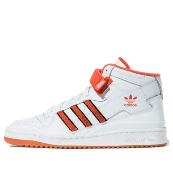 Adidas Originals Forum Mid High Top Sneakers - White/orange