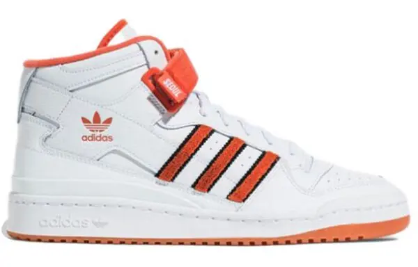 Adidas Originals Forum Mid High Top Sneakers - White/orange