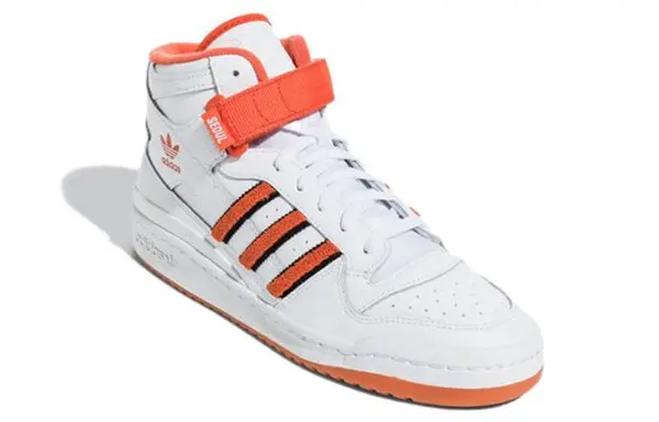 Adidas Originals Forum Mid High Top Sneakers - White/orange