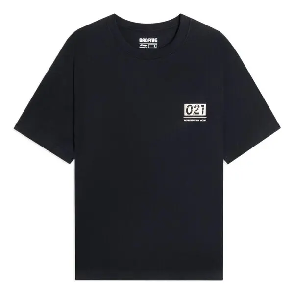 LI-NING Badfive Graphic Loose Fit T-shirt 'black White