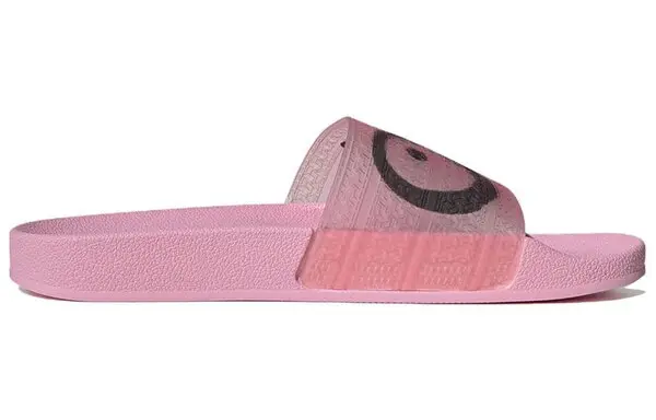 Adidas Adilette Slides With Graphic Detailing - Pink/black