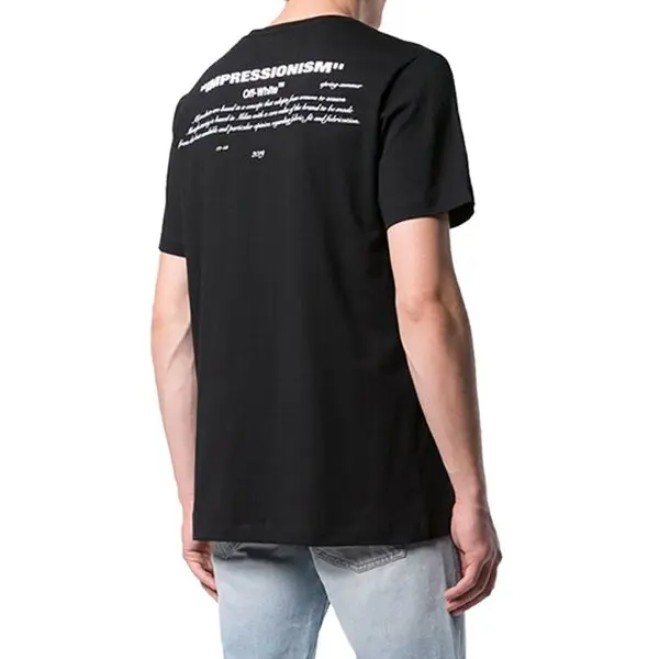 Off-White Cotton Short Sleeve Logo Normal Fit