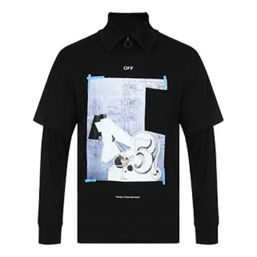 Off-White Impressionism" Layered Long Sleeve Shirt - Black