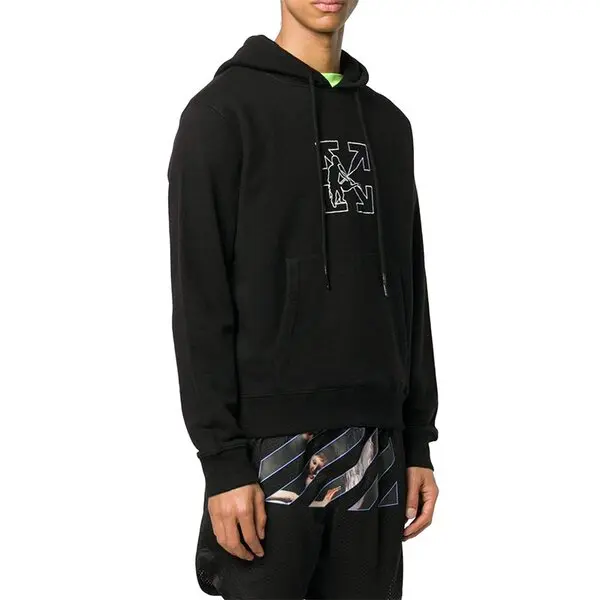 Off-White Embroidered Hooded Pullover