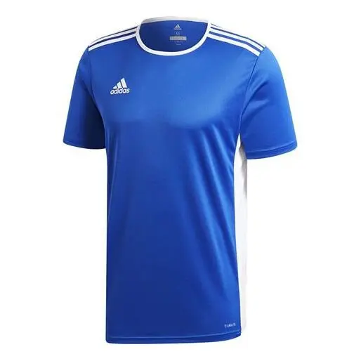Adidas Entrada 18 Stripe Colorblock Short Sleeve - Blue