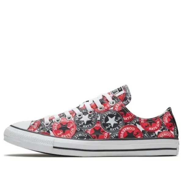 CONVERSE Chuck Taylor All Star Low Top Sneakers With All Over Logo Print - Red
