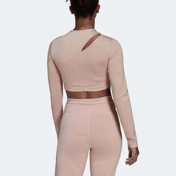 Adidas Long Sleeve Cropped Sports Top - Pink